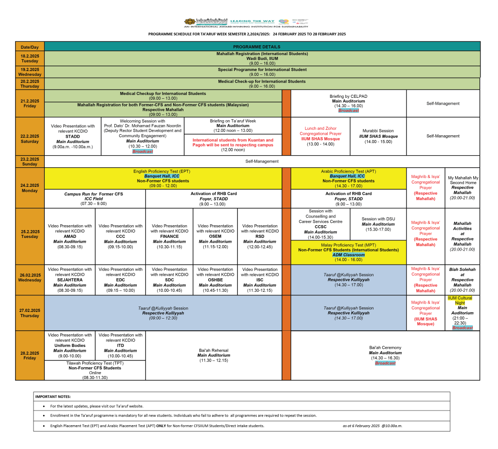Taaruf Online – One Stop Information Portal for IIUM New Students